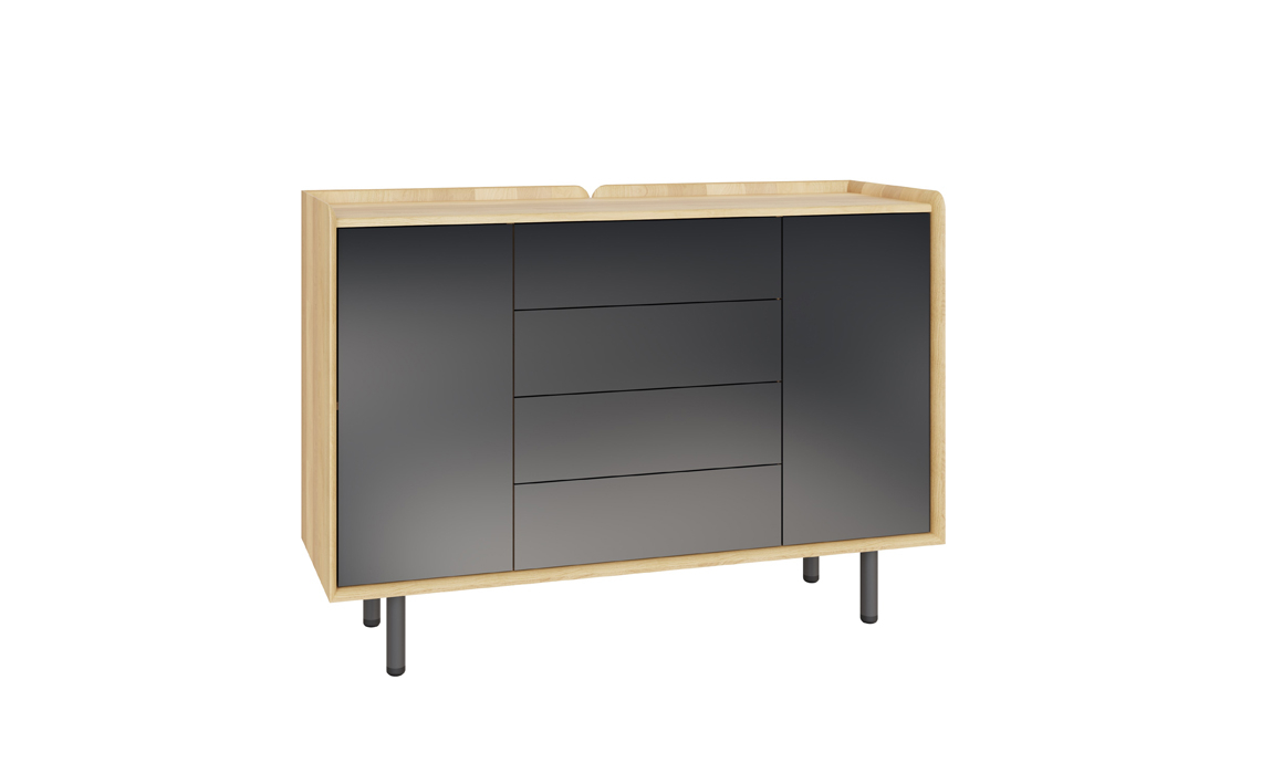Alto Solid Oak Anthracite Painted Large Sideboard, solid oak and ...